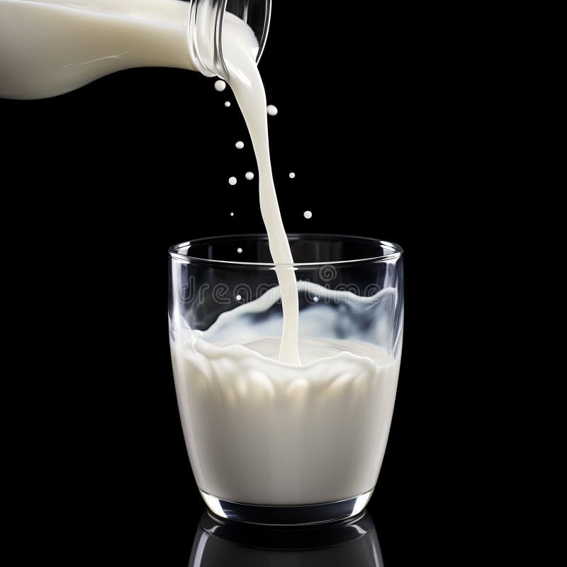 Ultra Realistic 4k Milk Pouring on White Background Stock Illustration ...