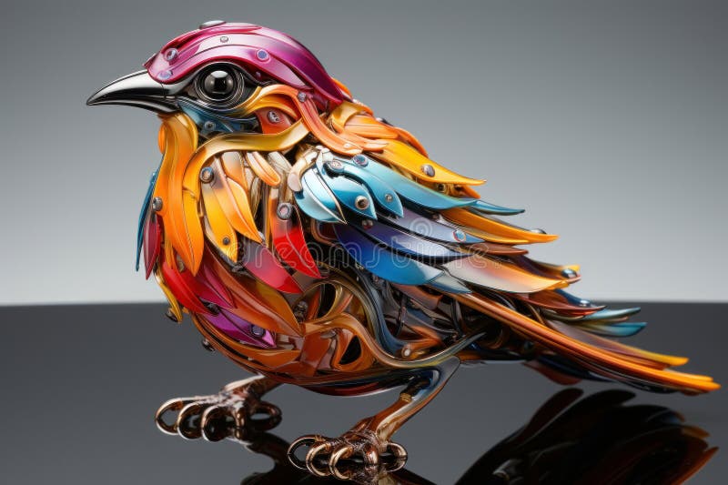 Glass Bird, Work of Art of Design and Decoration. Stock Illustration ...