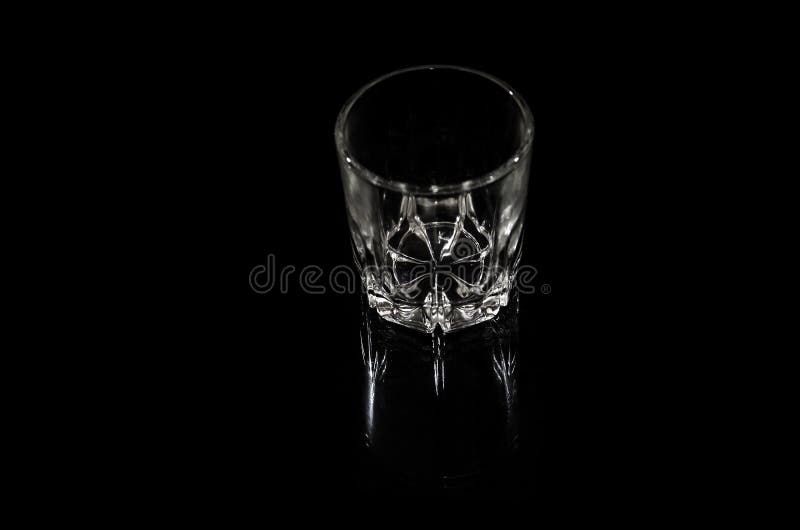 Glass on a Black Reflective Background. Stock Illustration ...
