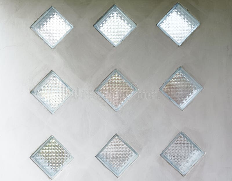 Glass Block Design on Cement Wall Stock Photo - Image of line, symmetry ...