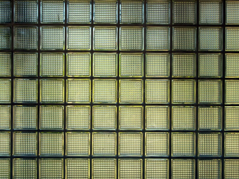 Wall of Yellow Glass Blocks Stock Image - Image of interior, artistic ...