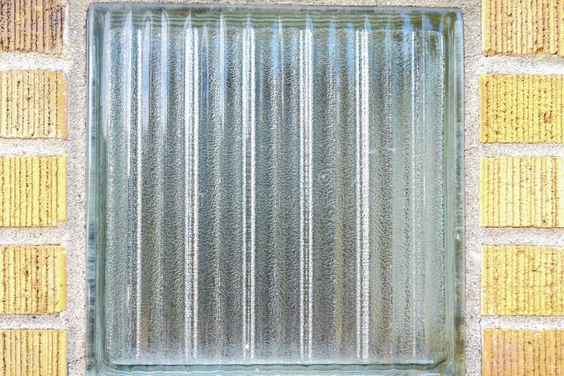 Glass Block Window in a Brick Wall Stock Image - Image of closeup ...