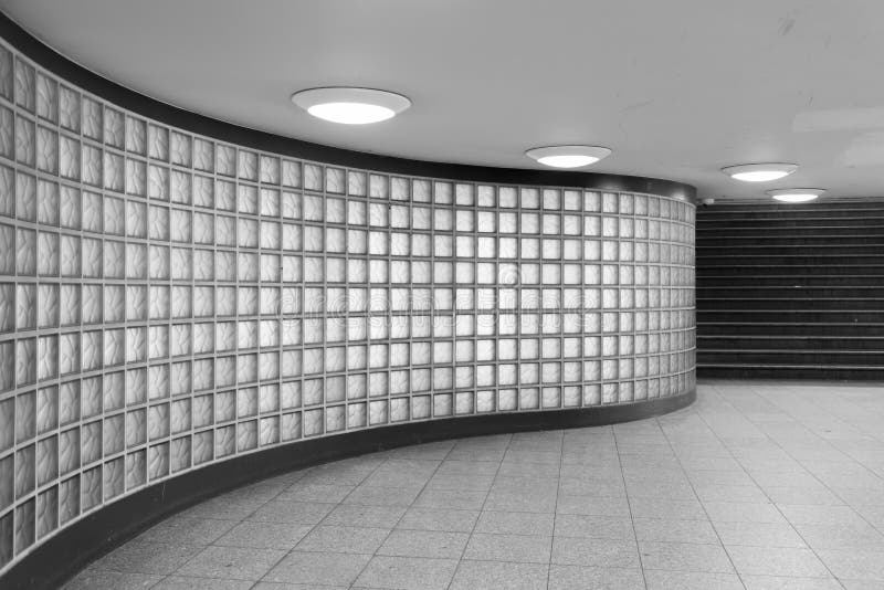 The Glass Blocks with the Black Stairs Stock Photo - Image of floor ...