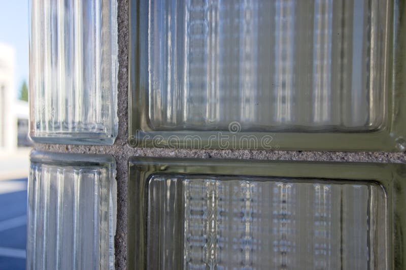 Glass Blocks with Mortar Joint Stock Photo - Image of design, modernist ...