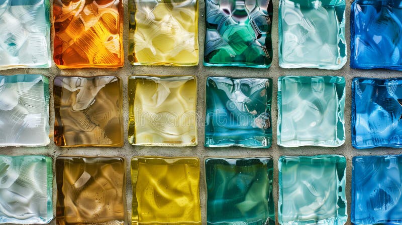Glass Blocks Wall Texture, Glass Tile Background, Diferent Color Stock ...