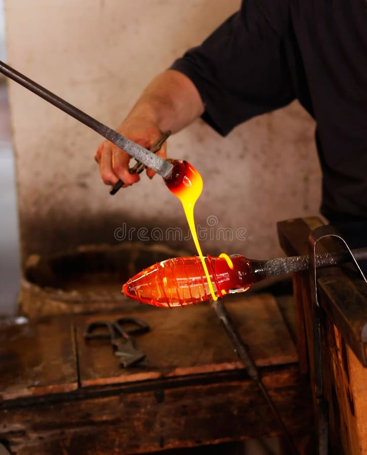 Glass Blower at His Work stock image. Image of commercially - 10431971