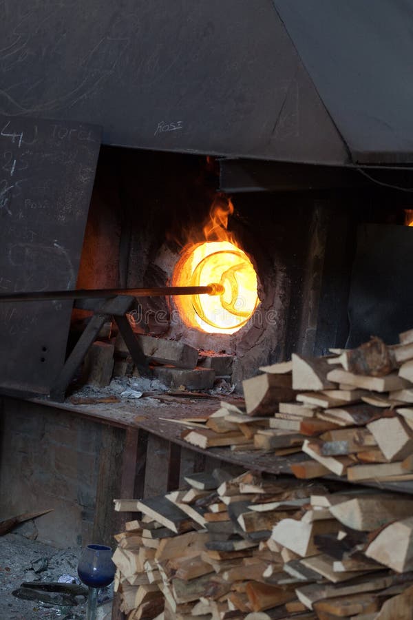 Glass blowing process stock photo. Image of heat, majorca - 38127776