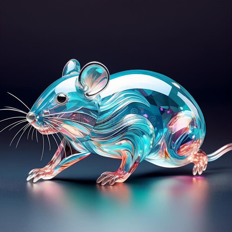 A Glass Blown Sculpture of a Running Mouse Stock Illustration ...