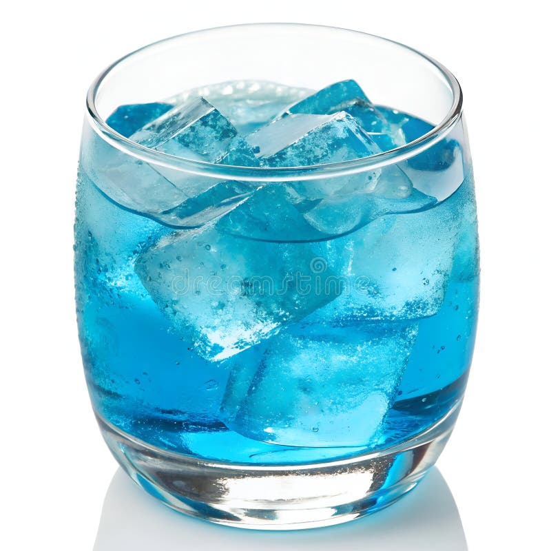 Glass of Blue Cocktail Isolated on White Background Stock Illustration ...