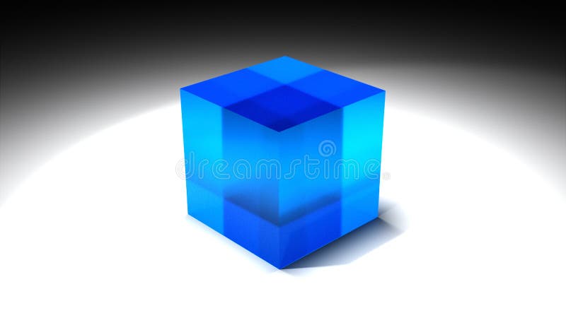 Glass blue cube stock illustration. Illustration of abstract - 270930421