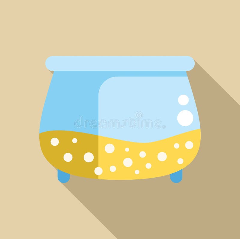Glass Boiling Potion with Bubbles Over Fire in Flat Design Stock ...