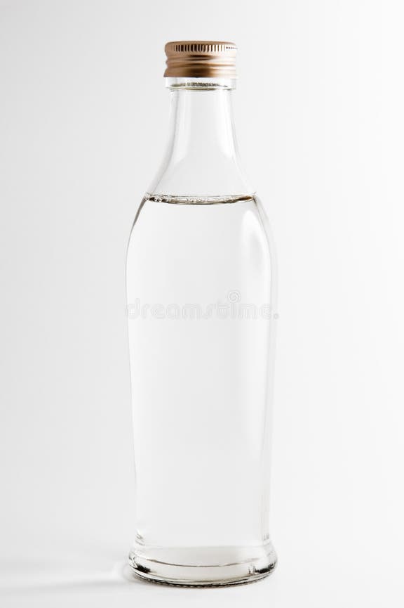 Glass Bootle Filled with Water Stock Image - Image of refraction, water ...