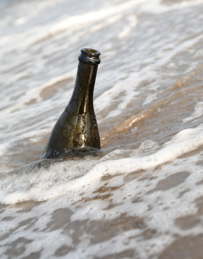 Glass Bottle that Can Hold a Secret Message Stock Image - Image of ...
