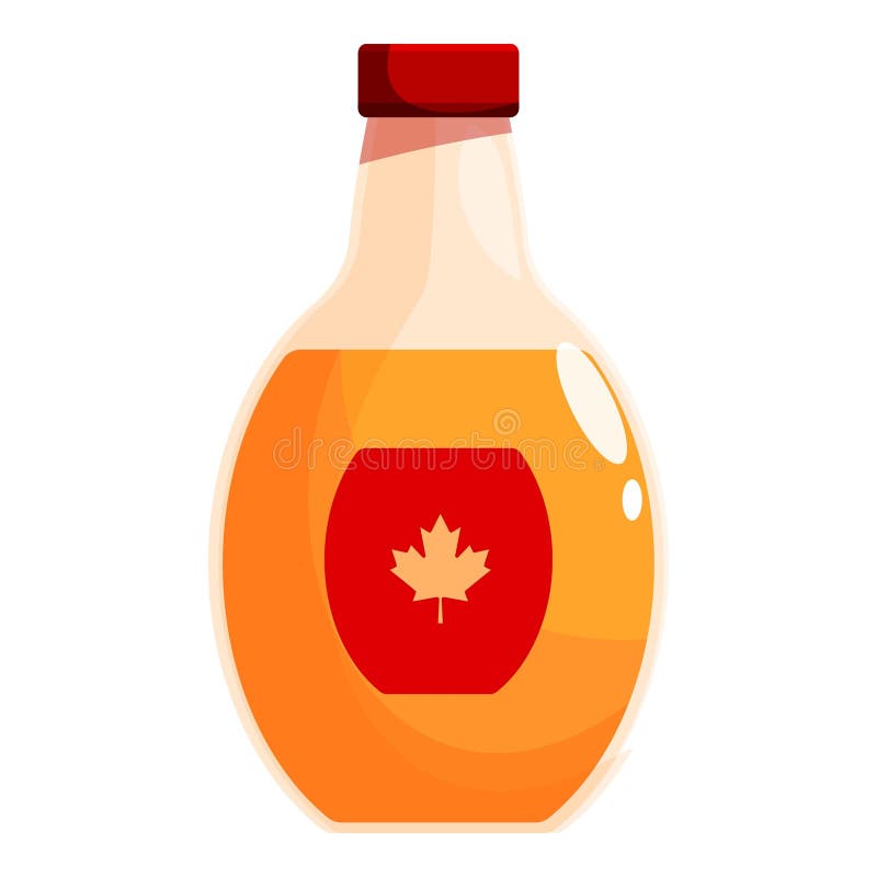Glass Bottle Containing Delicious Canadian Maple Syrup with Red Label ...