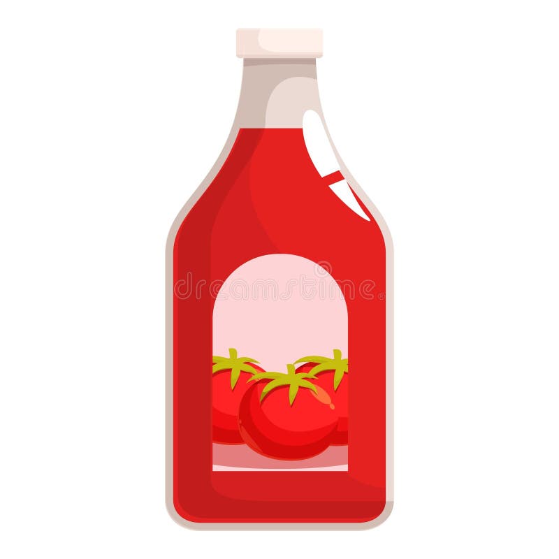 Glass Bottle Containing Ketchup with Tomatoes Illustration Stock ...