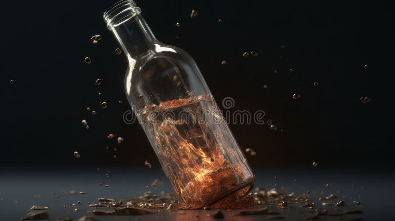 Glass Bottle Exploding. Generative Ai Stock Photo - Image of champaign ...