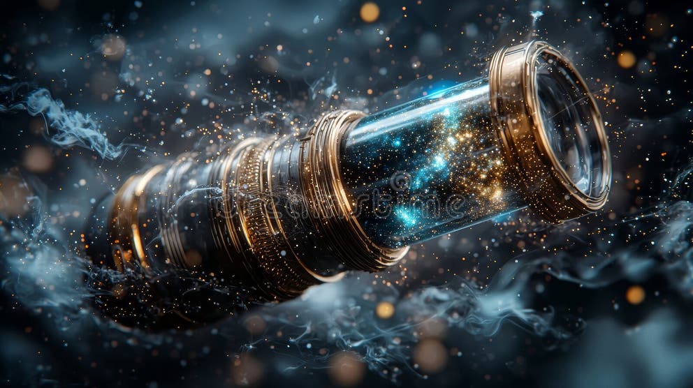 A Glass Bottle Filled with Liquid and Light Exemplifying Technology on ...