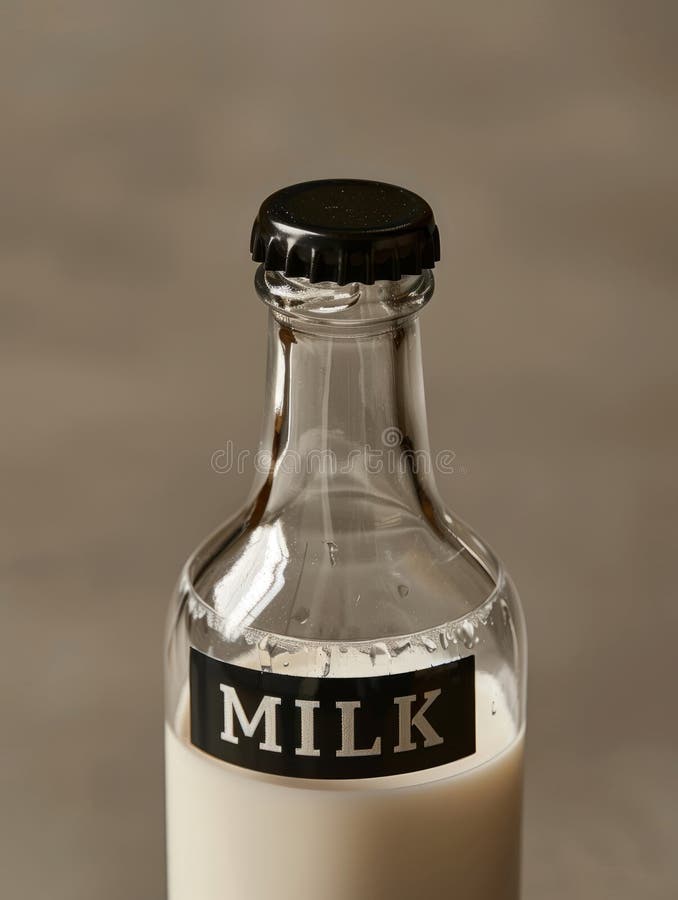 Glass Bottle Filled Milk Labeled Stock Photos - Free & Royalty-Free ...