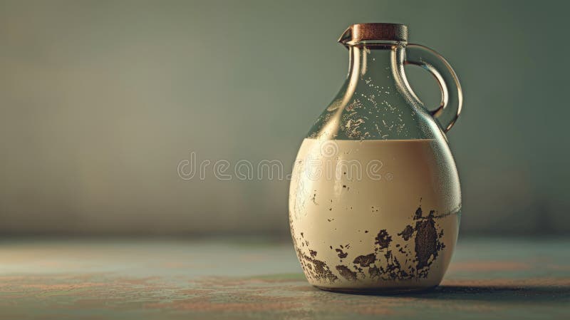 Glass Bottle Filled with Milk in a Rustic Setting. Stock Image - Image ...