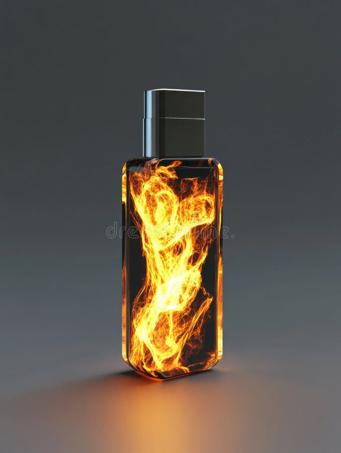 A Glass Bottle with a Flame Inside, Suitable for Use in Scenes ...