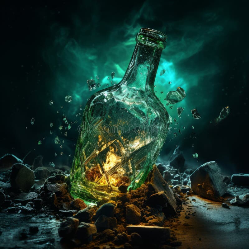 A Glass Bottle Has Broken Generative AI Stock Photo - Image of ...