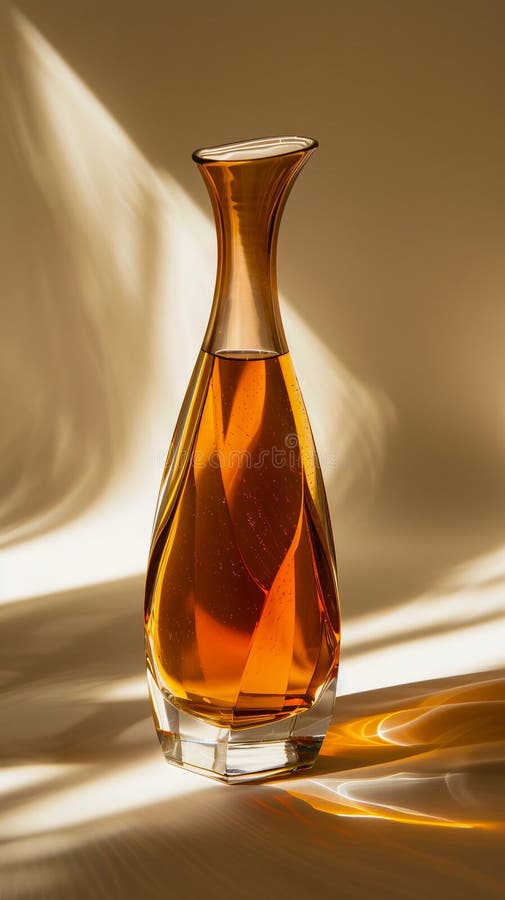 A Glass Bottle with a Light Shining on it Stock Photo - Image of brandy ...
