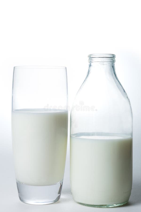 Glass and Bottle of Milk stock photo. Image of white - 36439942