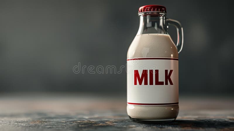 Glass Bottle Milk Red Label Rustic Table Stock Photos - Free & Royalty ...