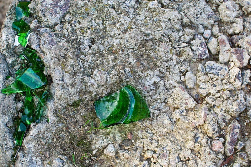 Glass Bottle Shards on the Road Stock Photo - Image of shatter, glass ...