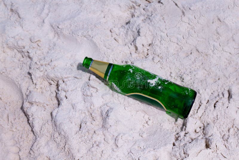 Glass Bottle Waste, Glass Bottle Garbage on the Sand Floor Stock Image ...