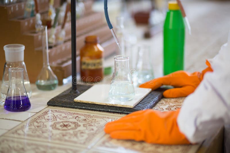 Glass Bottle with Water for Experiment at Stock Image - Image of ...