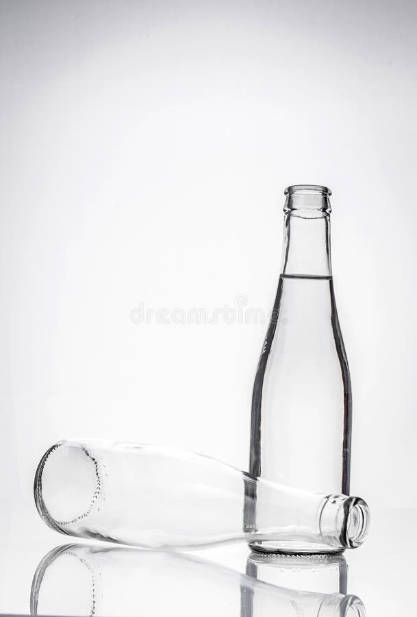 Glass Bottle with a White Liquid. Stock Image - Image of cold, fizzy ...