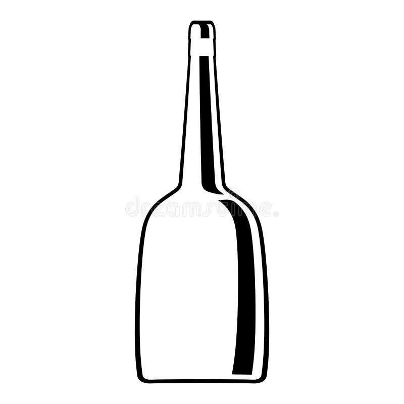 Glass Bottle Wine Line Design Stock Illustration - Illustration of ...