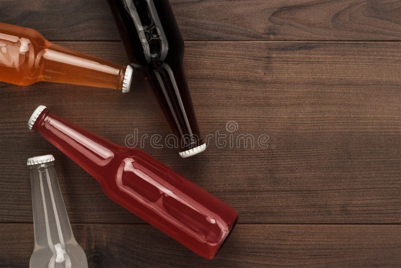 Glass Bottles of Different Sweet Drinks Stock Image - Image of closed ...