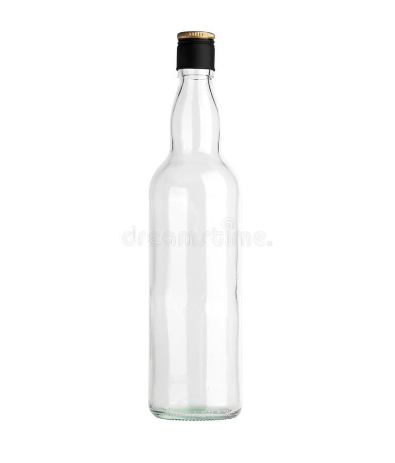 Glass Bottles Isolated on White Background. Stock Image - Image of ...