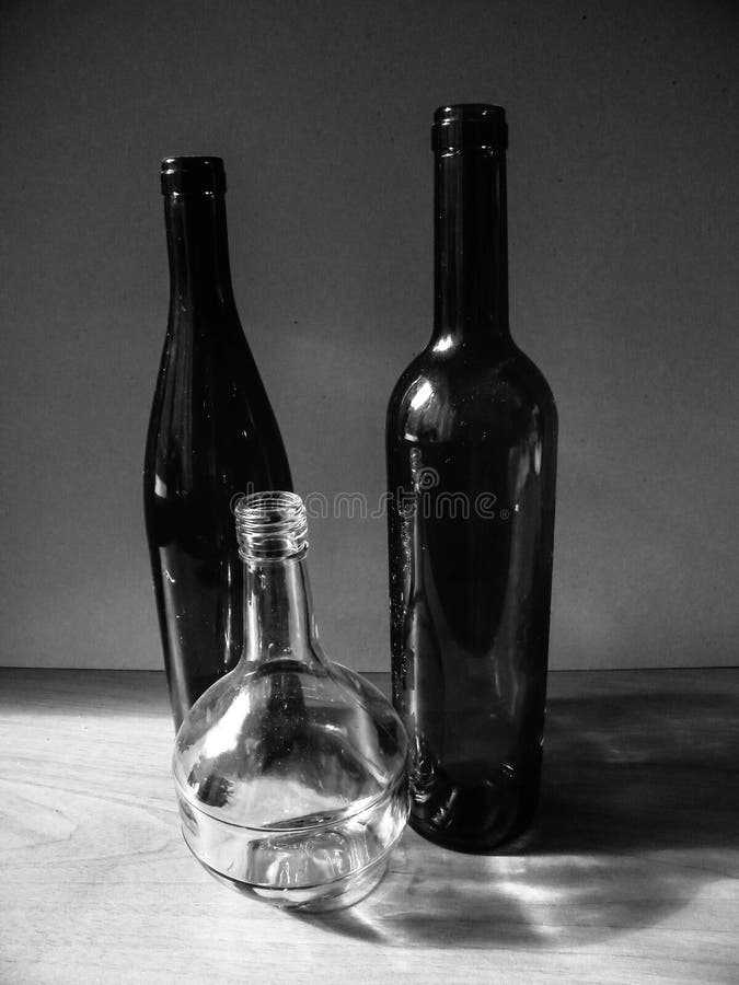Glass bottles stock image. Image of home, still, wine - 81185391