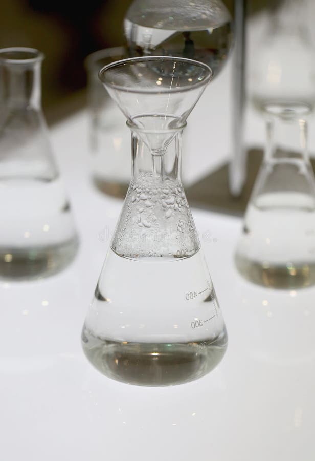 Glass Bottles Used in Chemistry Experiments. Stock Image - Image of ...