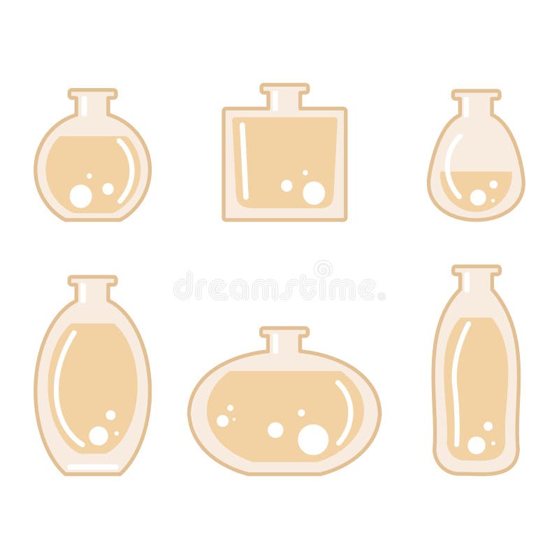 Glass Bottles Vector Elements Set Stock Illustration - Illustration of icon, packaging: 247880660