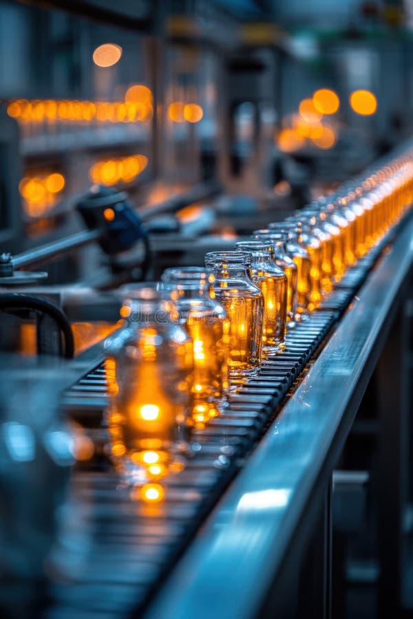 Glass Bottling, an Automated Assembly Line Efficiently Processes Glass ...