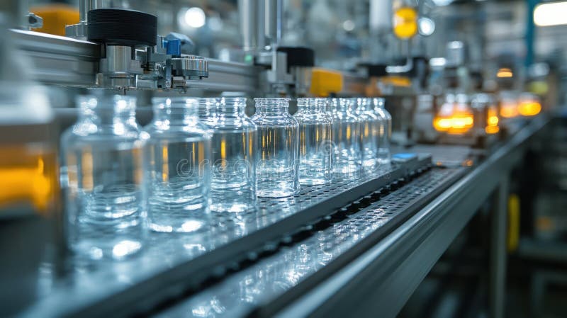 Glass Bottling, an Automated Assembly Line Efficiently Processes Glass ...