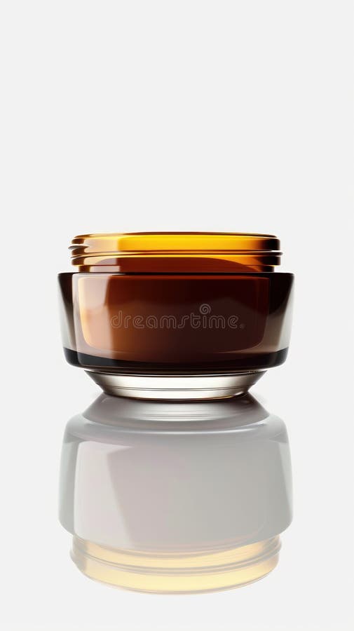 Glass Bowl with Brown Rim on Reflective Surface Stock Image - Image of ...