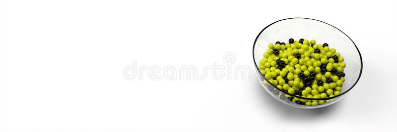 Glass Bowl with Colored Balls Inside. Insulated Cookware Stock ...