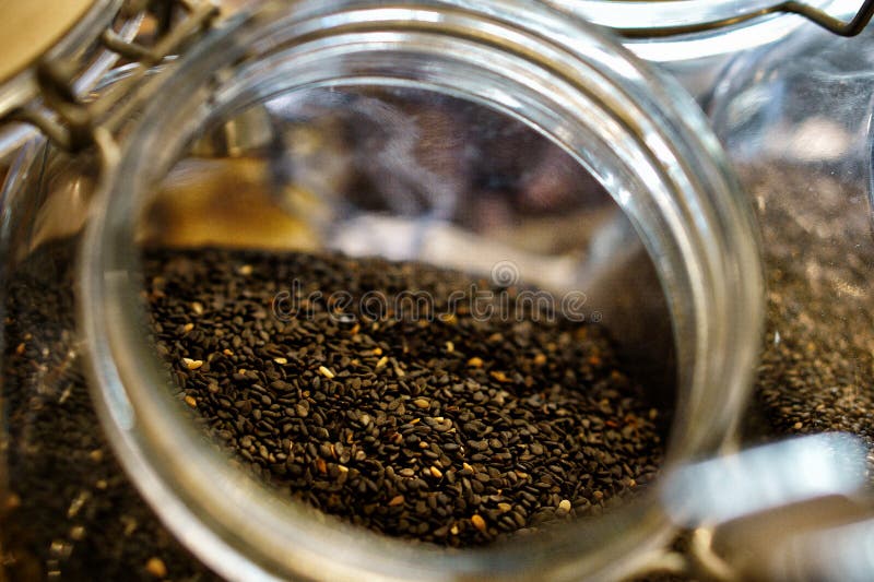 Glass Container Filled with Seeds Stock Image - Image of agriculture ...