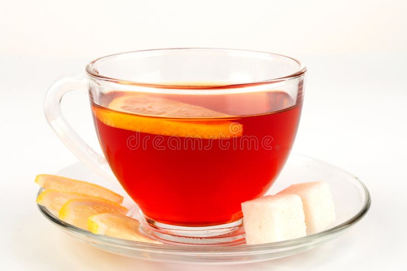 Glass Bowl Full of Tea with Pieces of White Sugar Stock Image - Image ...