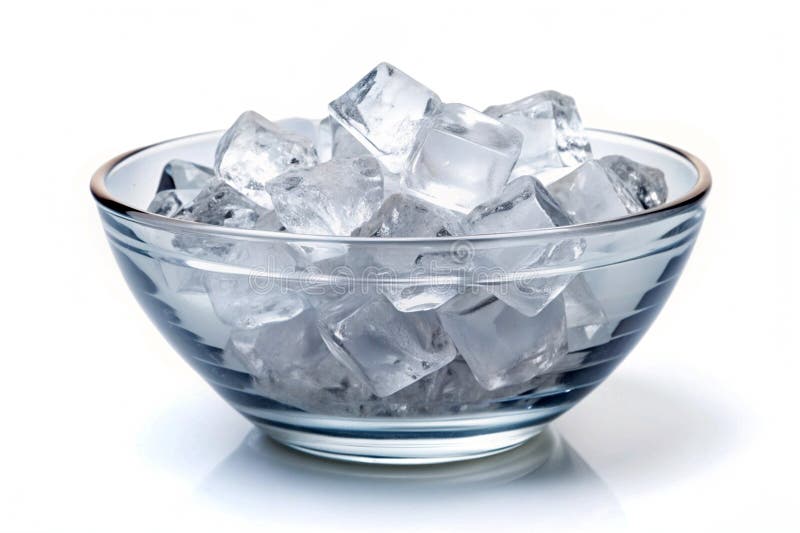 Glass Bowl with Ice. Ice Cubes in a Glass Plate Stock Illustration ...