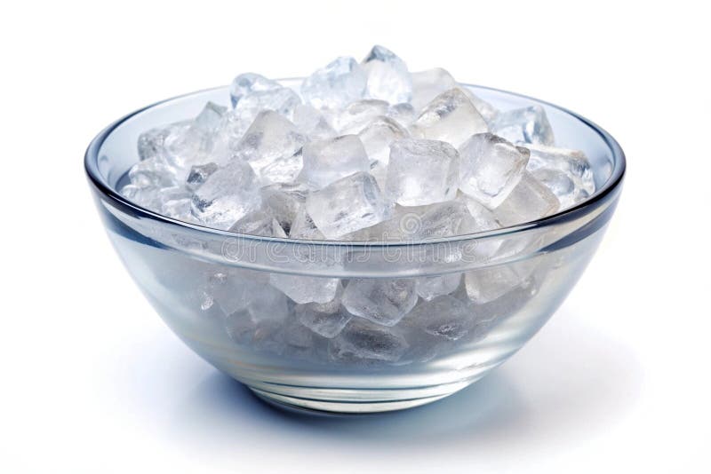 Glass Bowl with Ice. Ice Cubes in a Glass Plate Stock Photo - Image of ...