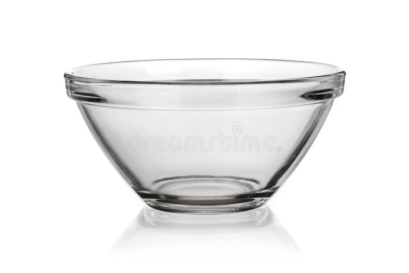 Empty Glass Bowl Isolated on White Background Stock Image - Image of ...