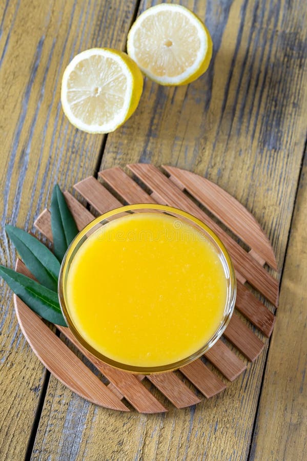 Glass bowl of lemon curd stock image. Image of round - 190584947