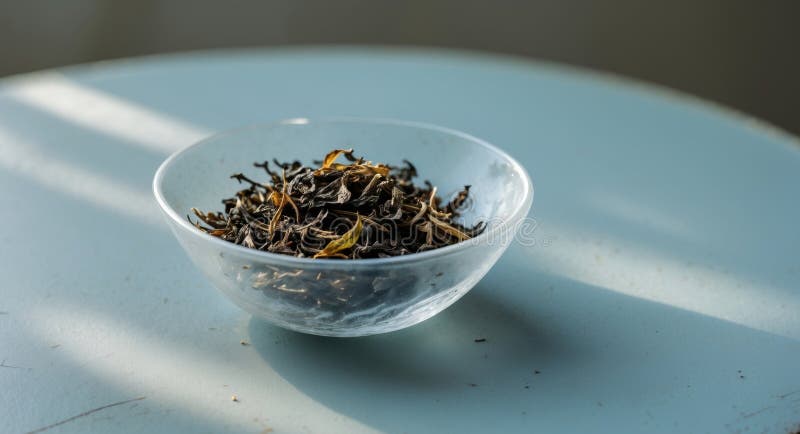 Glass Bowl Loose Herbal Tea Blue Surface Stock Photos - Free & Royalty ...