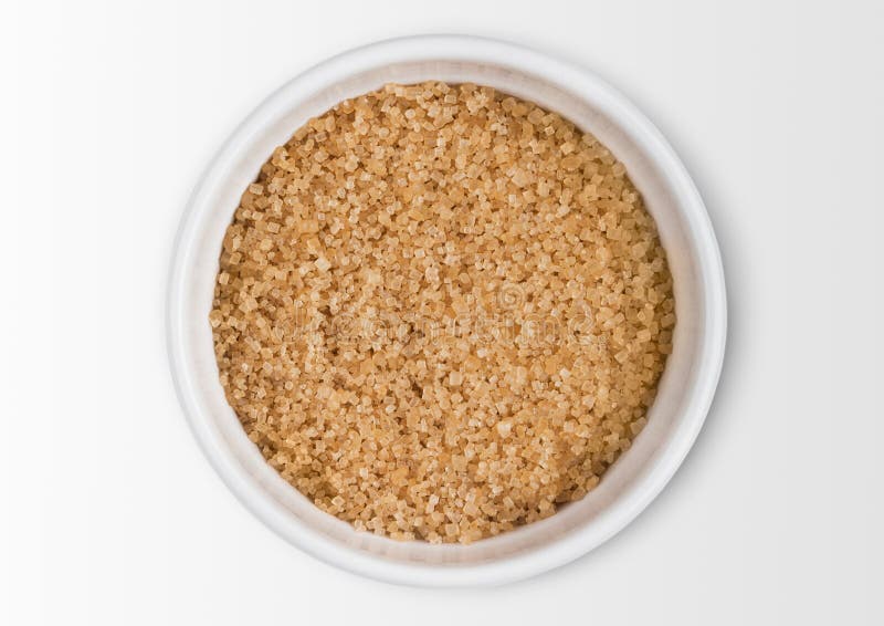 Glass Bowl of Natural Brown Refined Sugar on White Background Stock ... Glass Bowl of Natural Brown Refined Sugar on White Background Stock ...